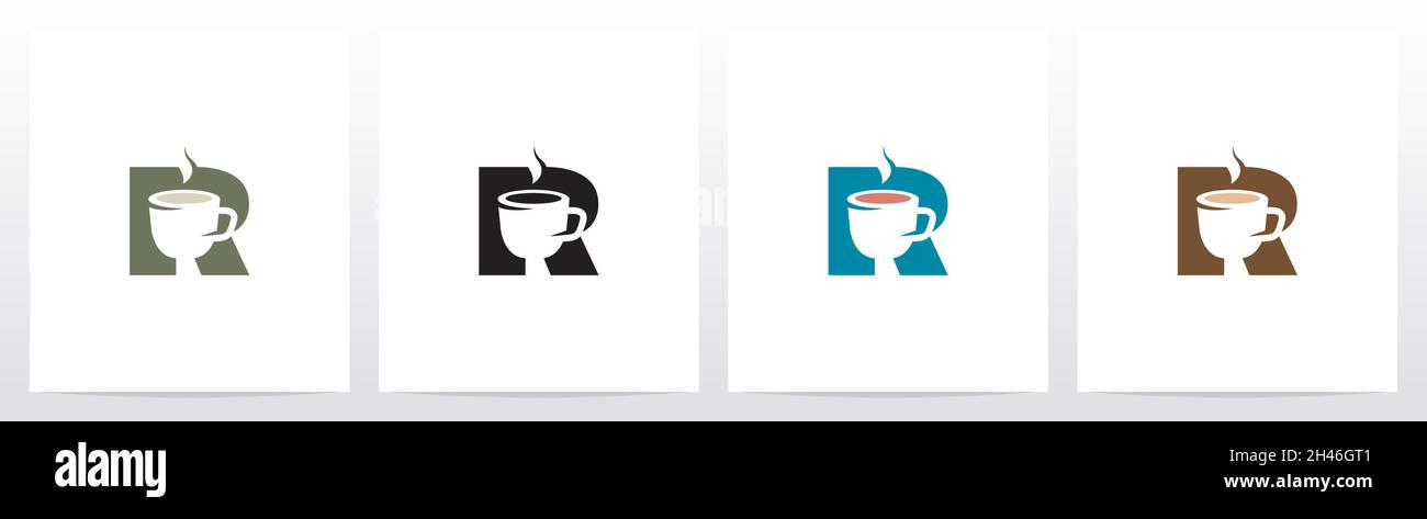 Tea Coffee Cup On Letter Logo Design R Stock Vector Image & Art - Alamy