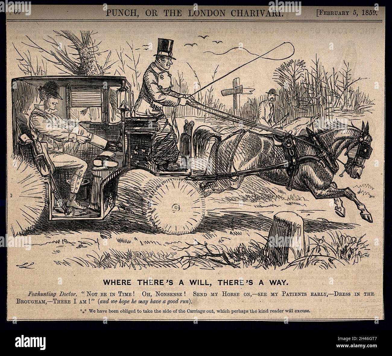 A doctor changing into hunting clothes in his carriage while rushing to ...