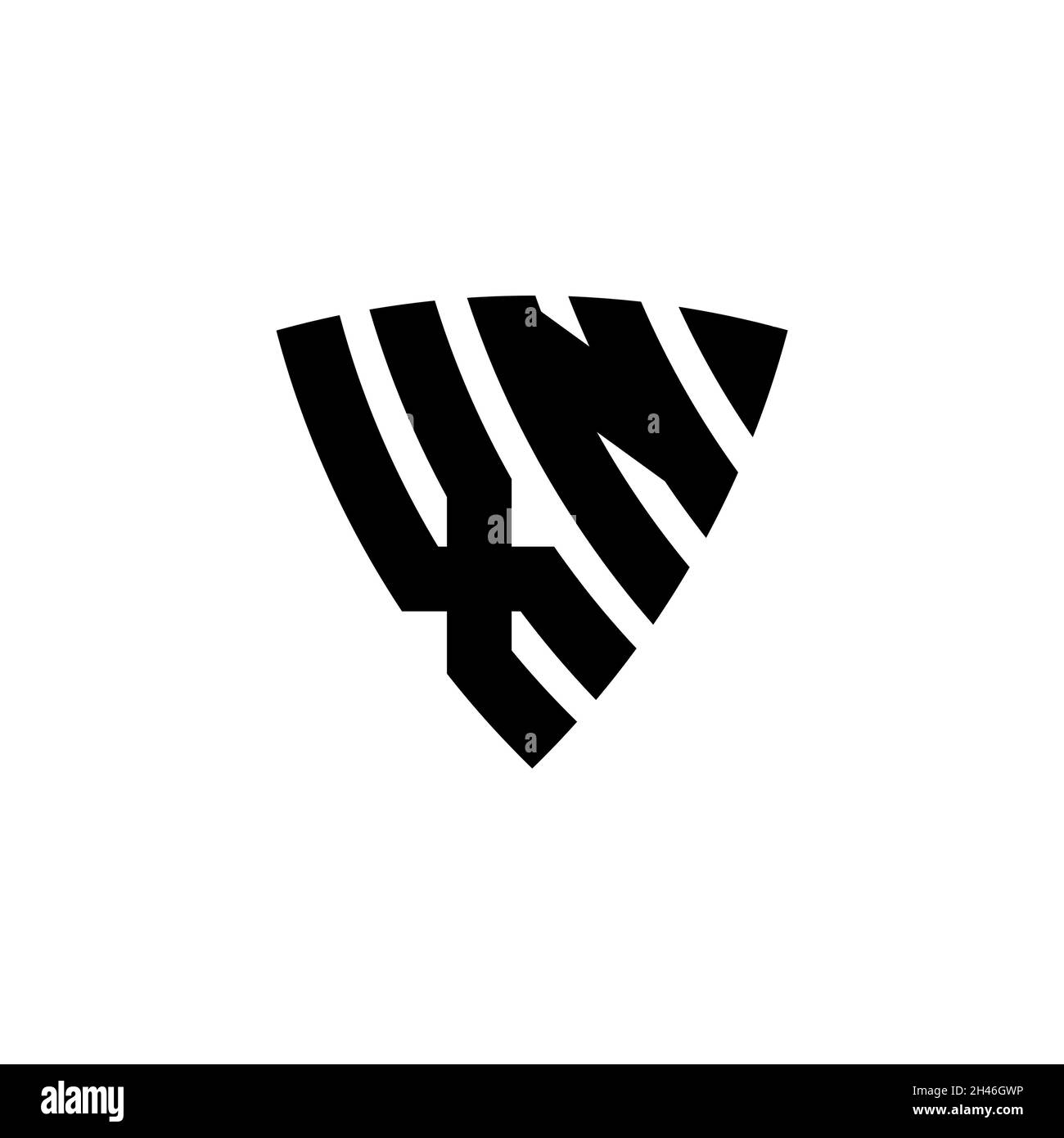 XN Monogram logo letter with triangle shield shape style design isolated on white background ...