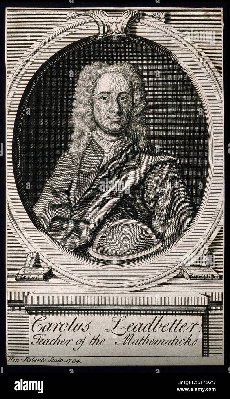 Charles Leadbetter. Line engraving by H. Roberts, 1734 Stock Photo - Alamy