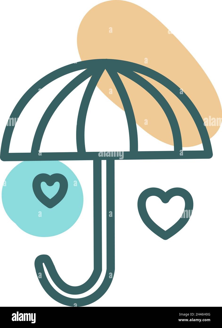 Family umbrella, illustration, vector, on a white background Stock ...