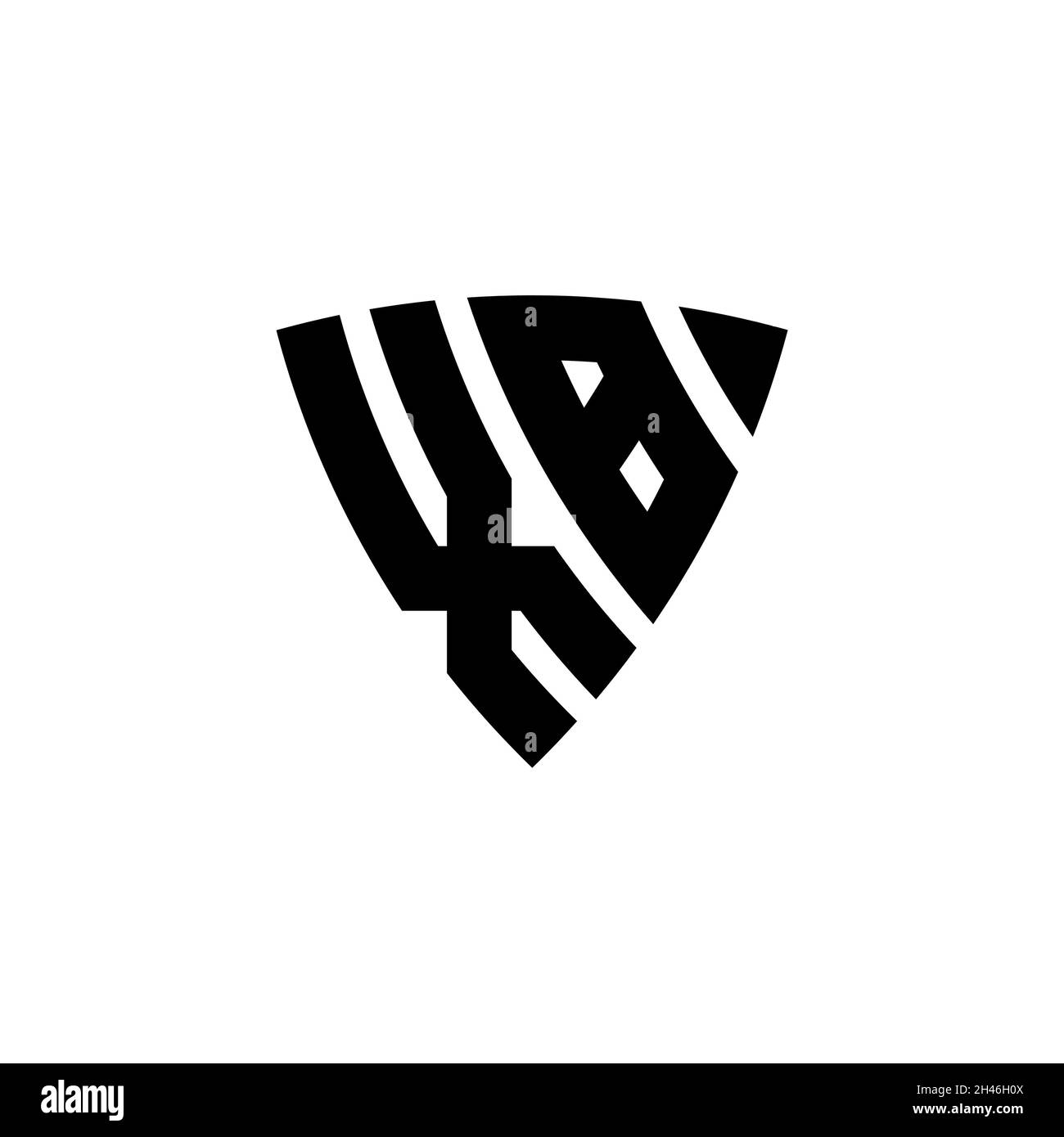 XB Monogram logo letter with triangle shield shape style design ...