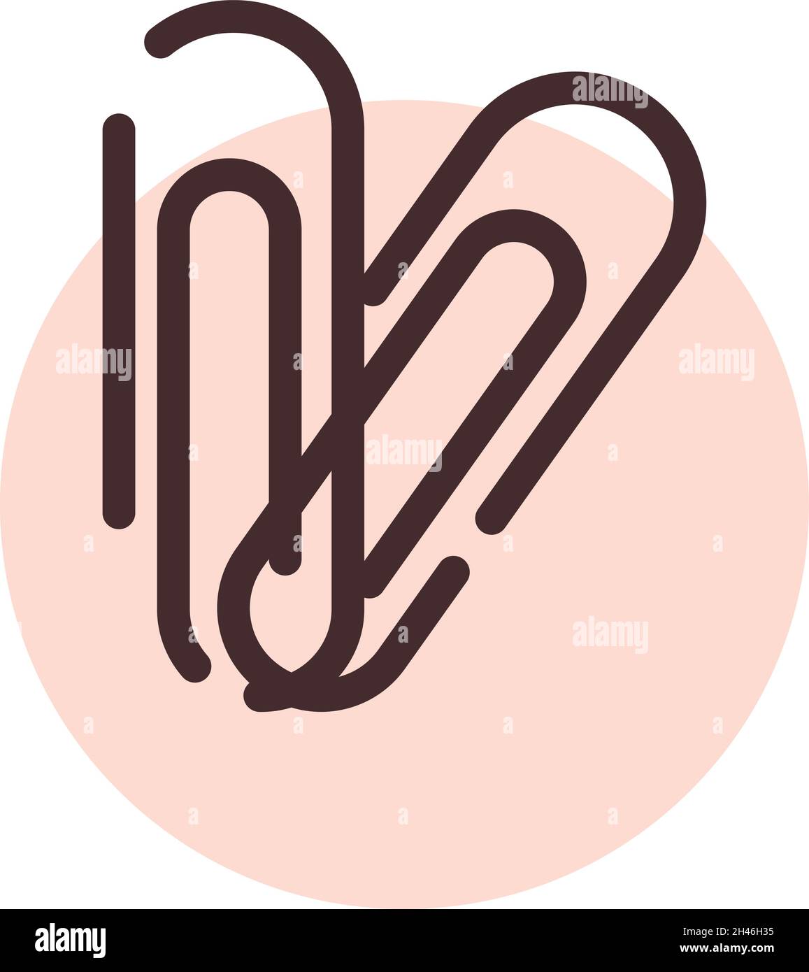 Two paper clips, illustration, vector, on a white background Stock ...