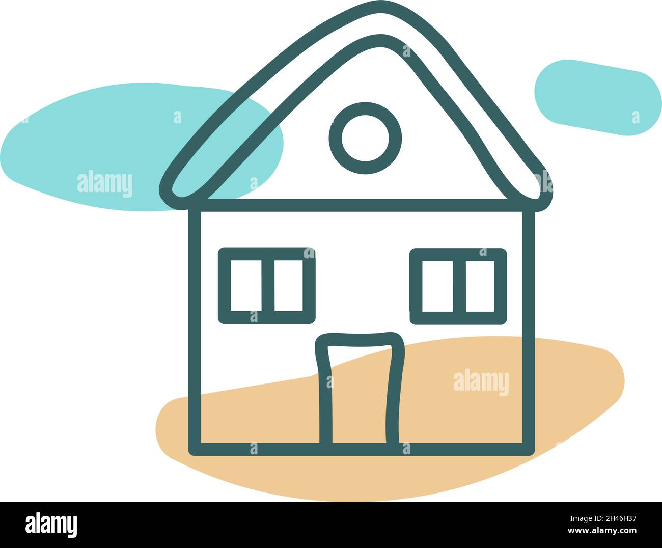 Village house white balcony Cut Out Stock Images & Pictures - Alamy