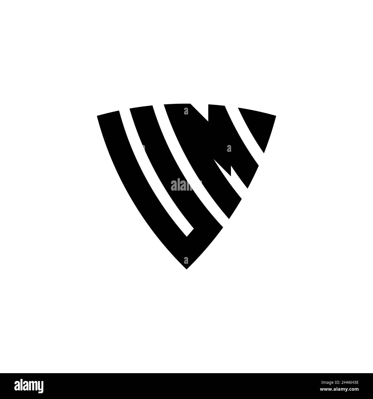 UM Monogram logo letter with triangle shield shape style design ...