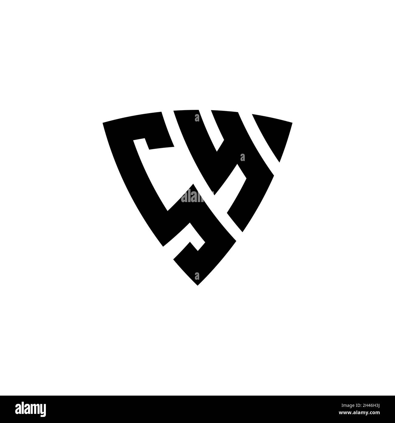 SY Monogram logo letter with triangle shield shape style design ...