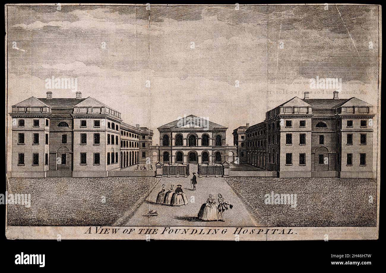The Foundling Hospital, Holborn, London: the main buildings with ...