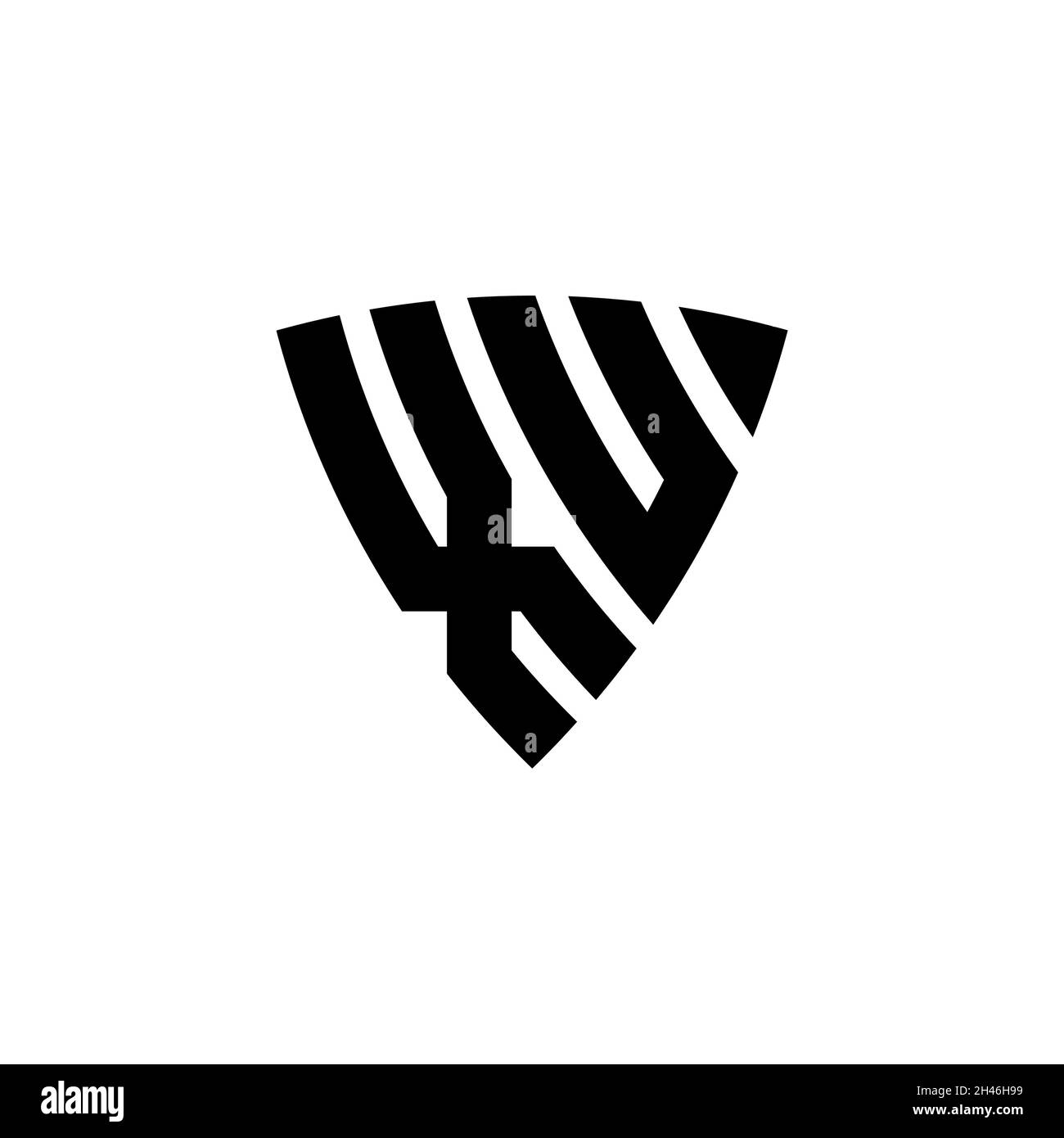 XU Monogram logo letter with triangle shield shape style design isolated on white background ...