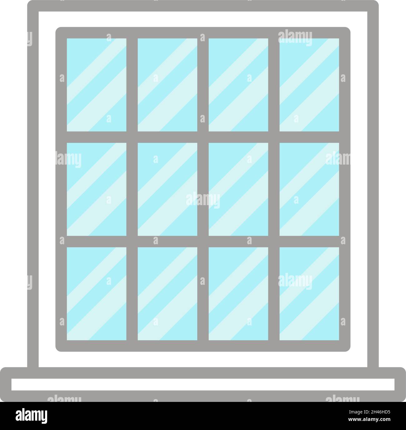 Big modern window, illustration, vector, on a white background Stock ...
