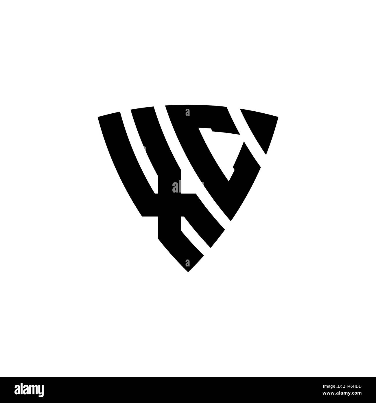 XC Monogram logo letter with triangle shield shape style design isolated on white background ...