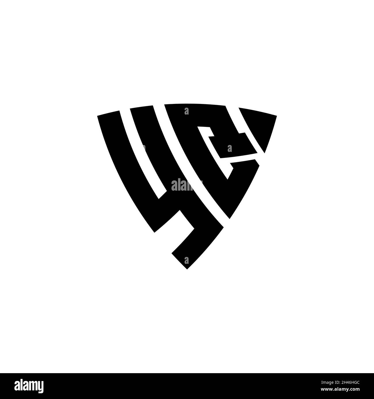 YQ Monogram logo letter with triangle shield shape style design isolated on white background ...