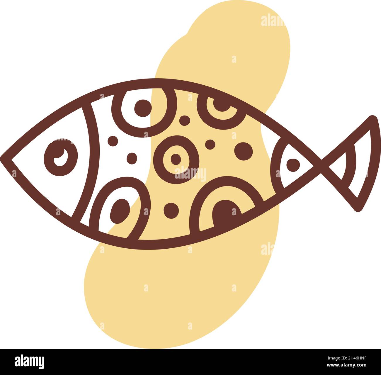 Fish with circles, illustration, vector, on a white background Stock ...