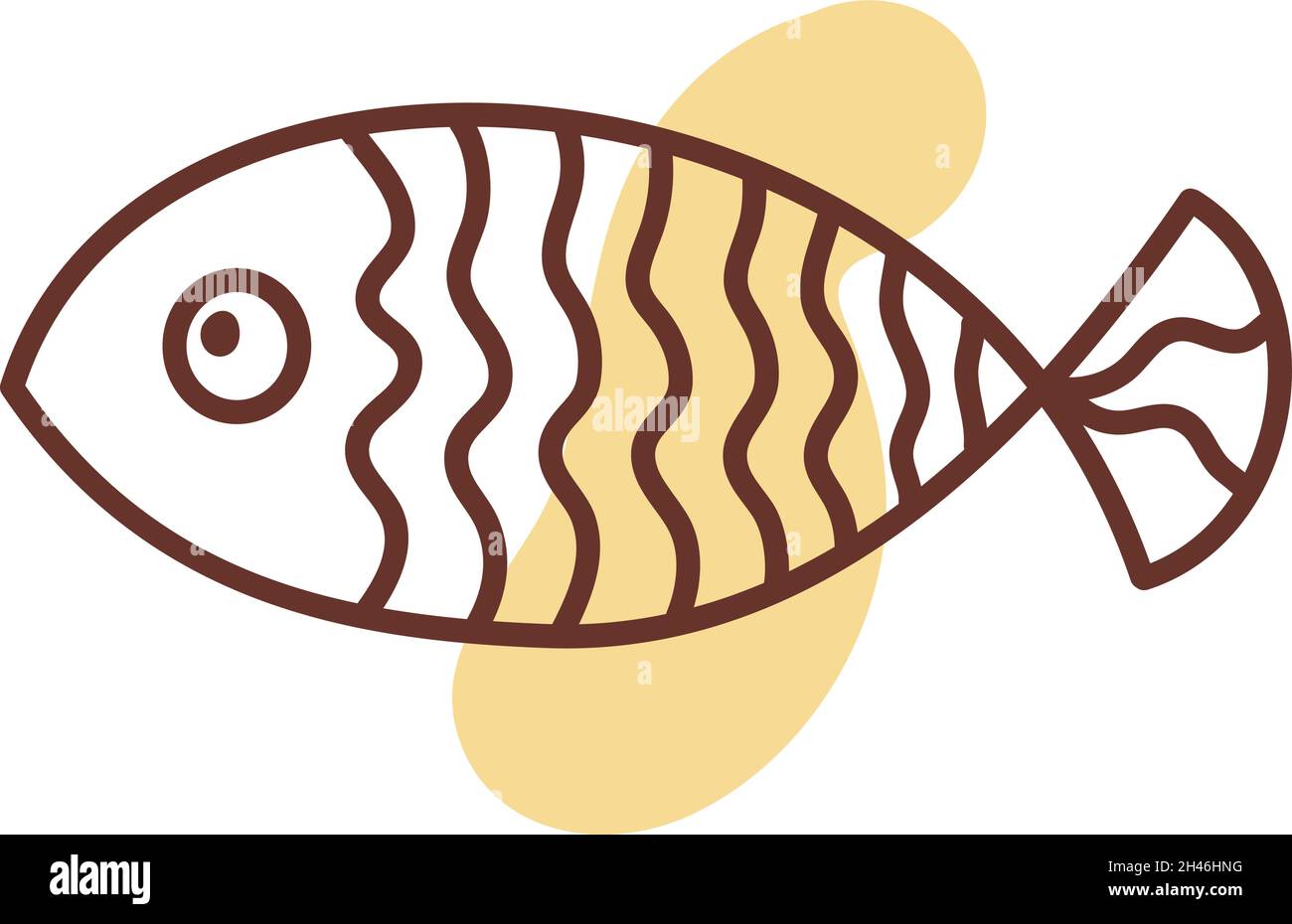 Fish with abstract lines, illustration, vector, on a white background ...