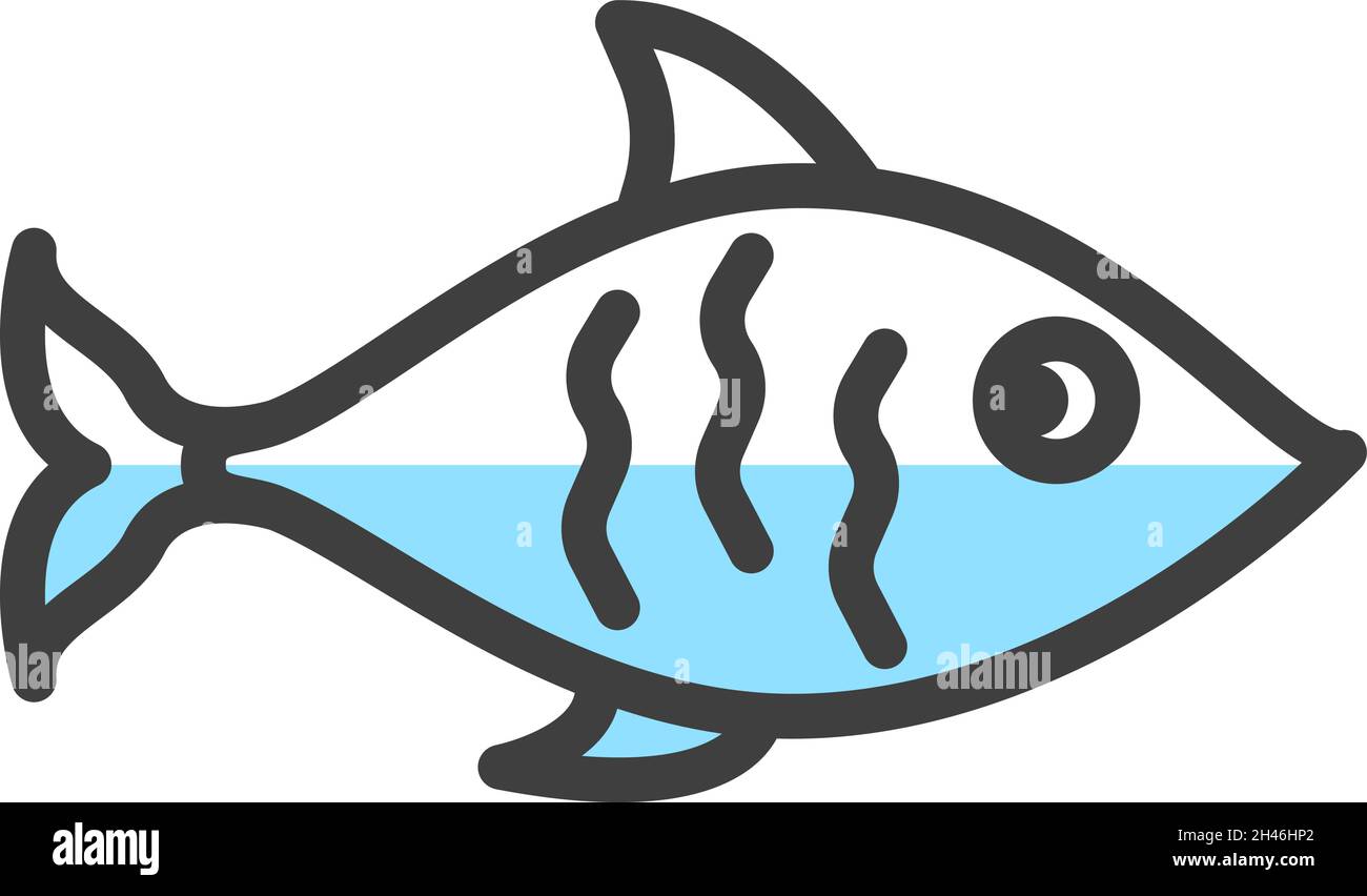 Blue sea fish, illustration, vector, on a white background Stock Vector ...