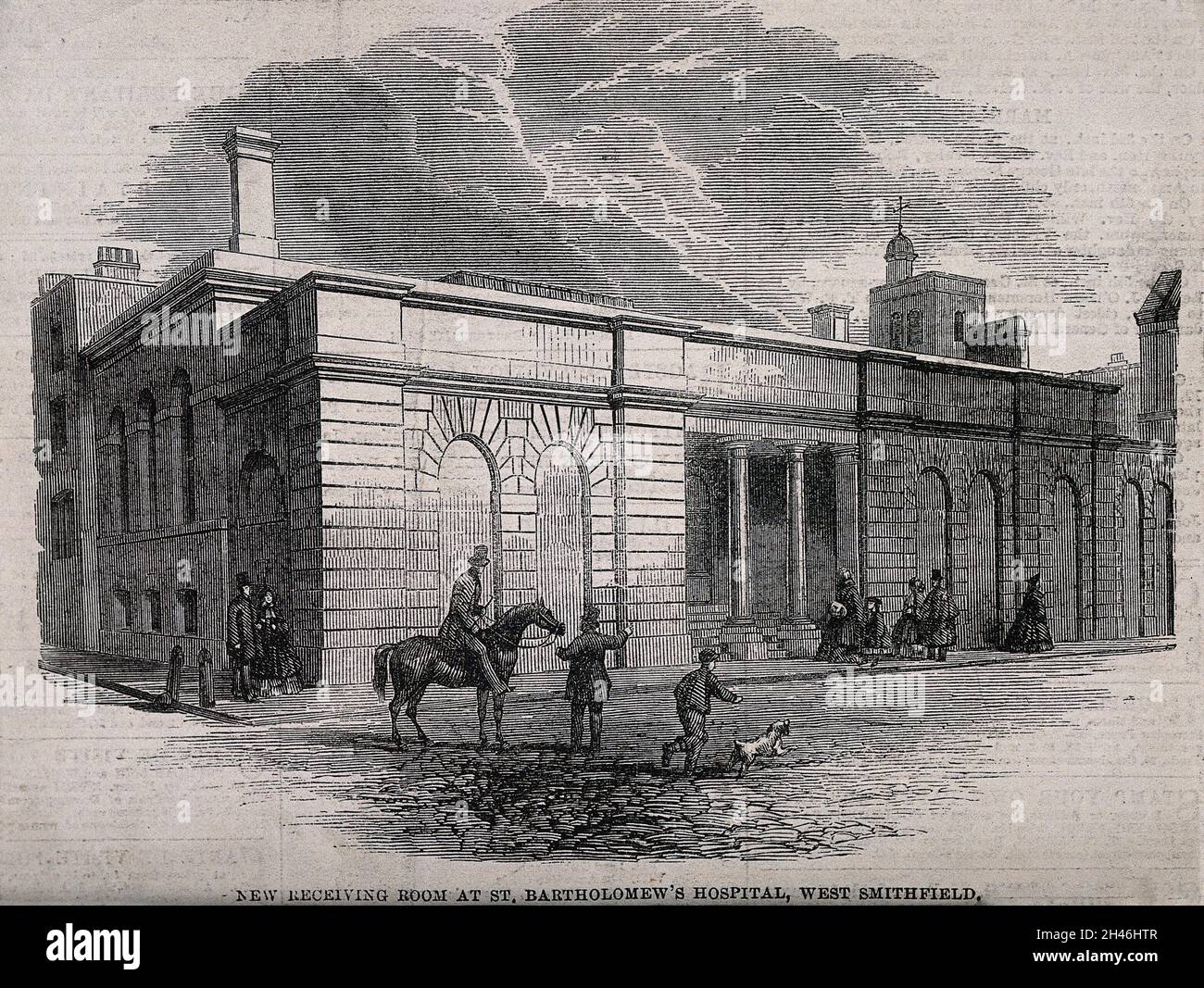 St Bartholomew's Hospital, London: the receiving room, seen from ...