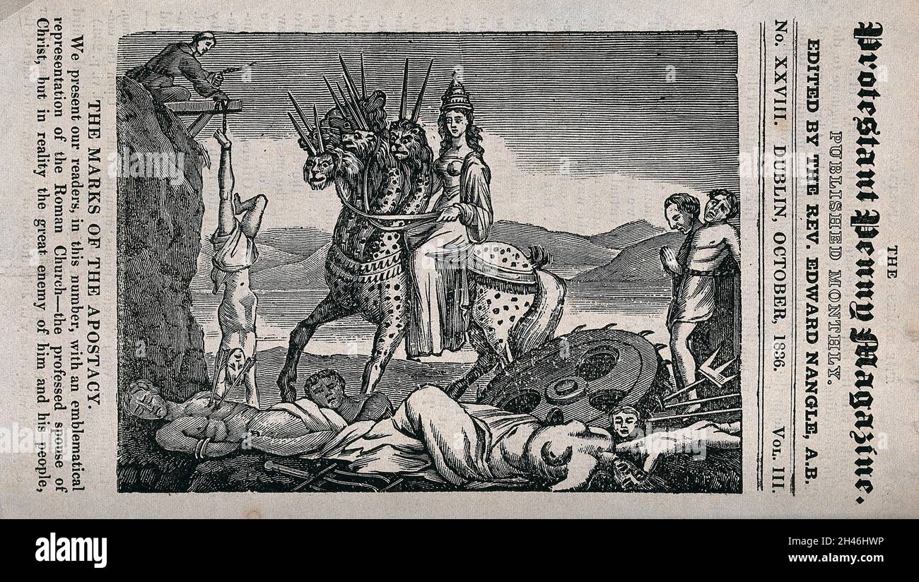 A monster representing the harm alleged to be done by the Roman ...