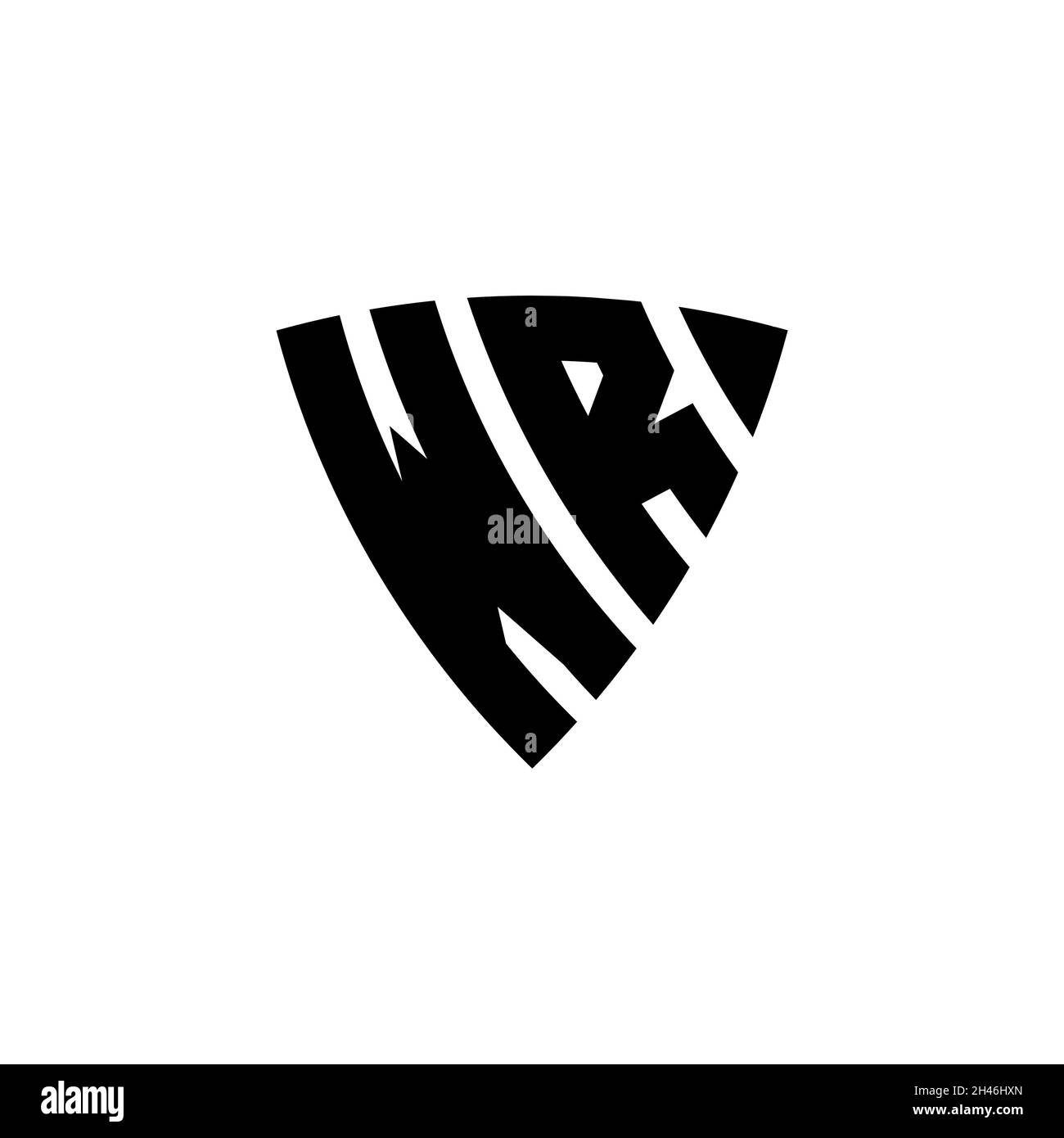 WR Monogram logo letter with triangle shield shape style design ...