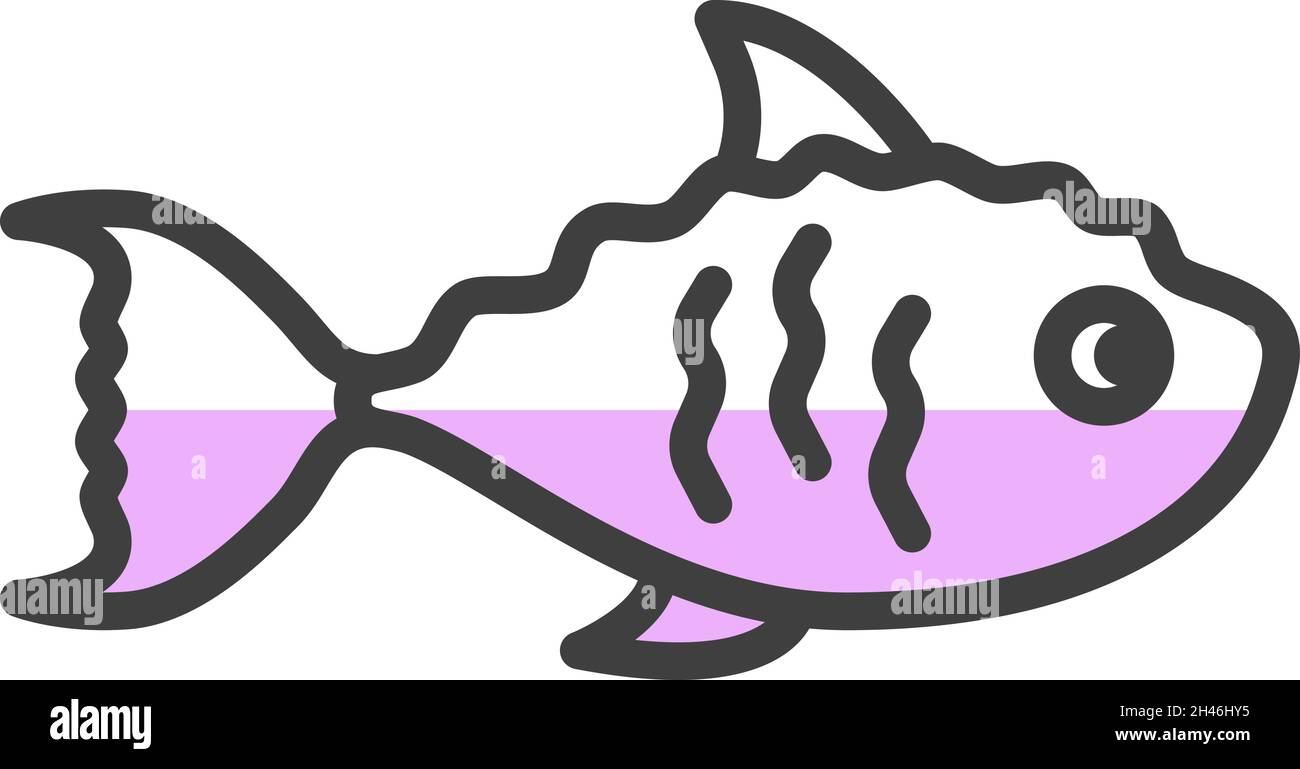 Light purple fish, illustration, vector, on a white background Stock ...