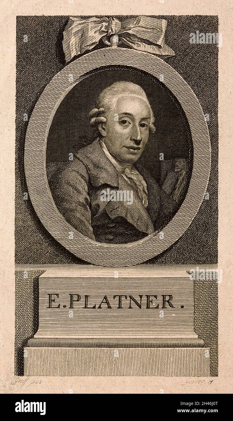 Ernst Platner. Line engraving by C.G. Geyser after A. Graff Stock Photo ...