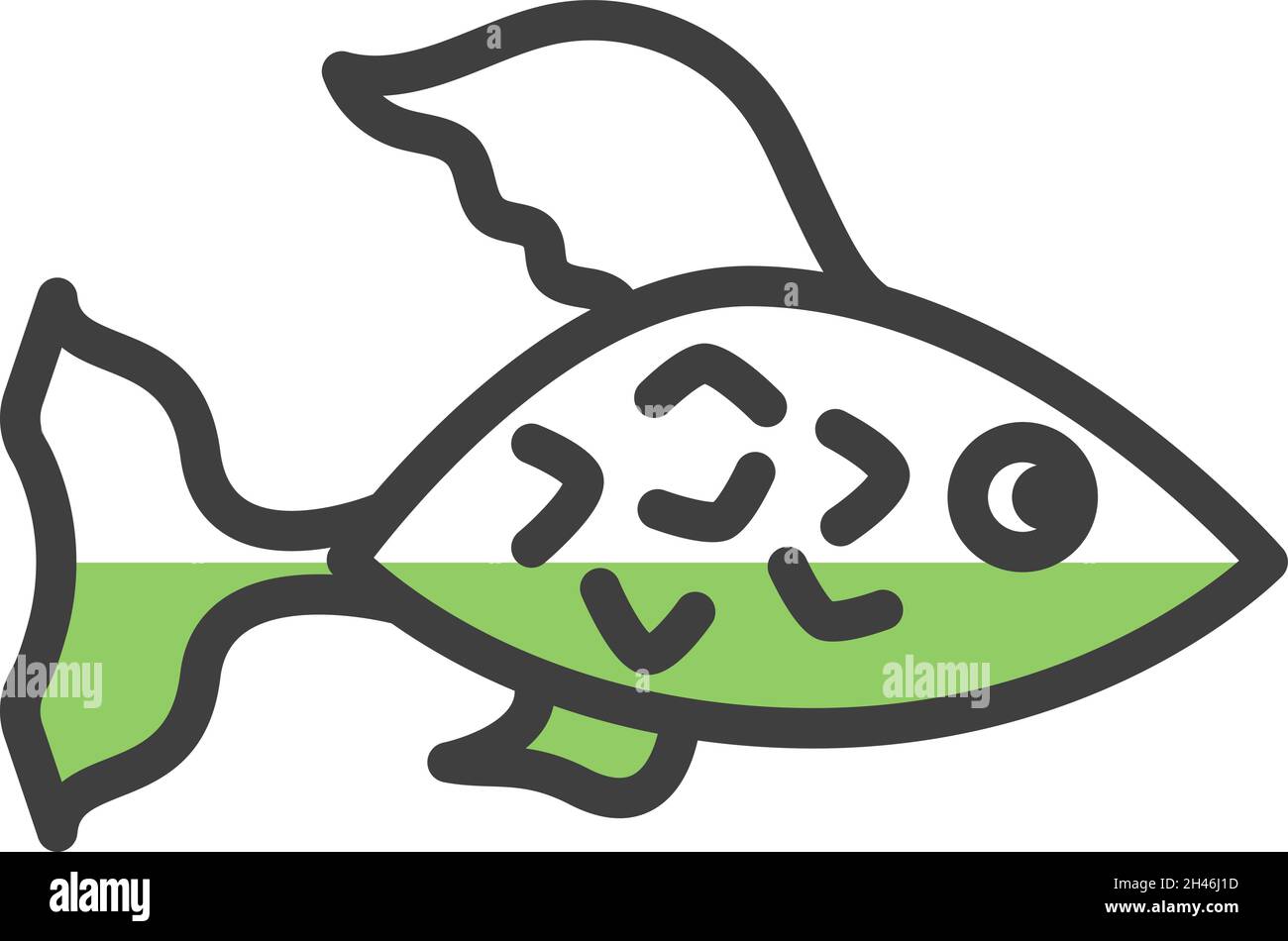 Bright green fish, illustration, vector, on a white background Stock ...