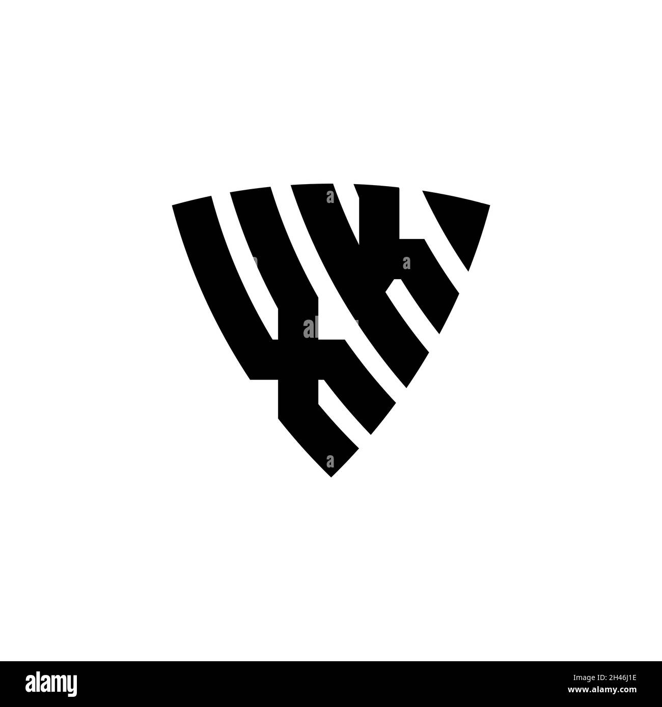 Xk Monogram Logo Letter With Triangle Shield Shape Style Design