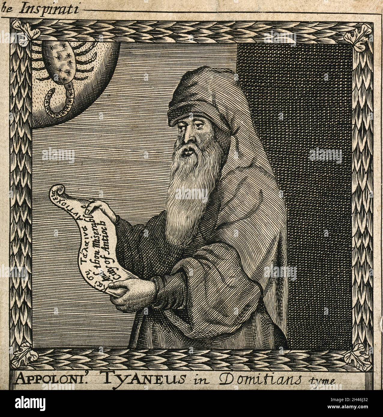 Apollonius of Tyana. Line engraving by F. Cleyn, 1659 Stock Photo - Alamy