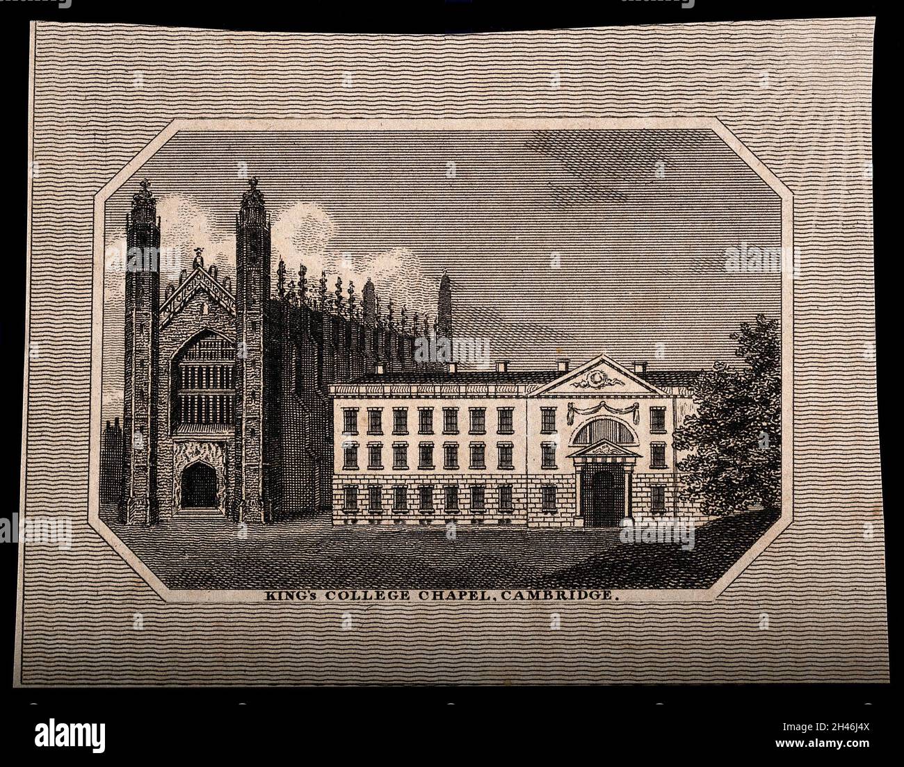 King's College Chapel, Cambridge. Line engraving Stock Photo - Alamy