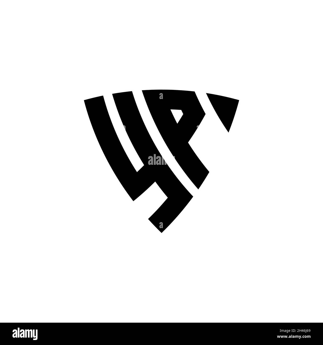 YP Monogram logo letter with triangle shield shape style design ...