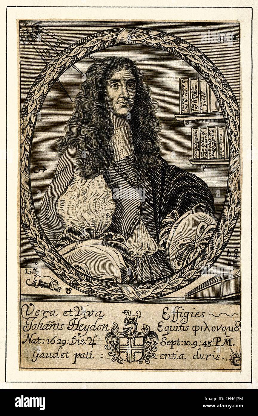 John Heydon. Line engraving, 1664 Stock Photo - Alamy