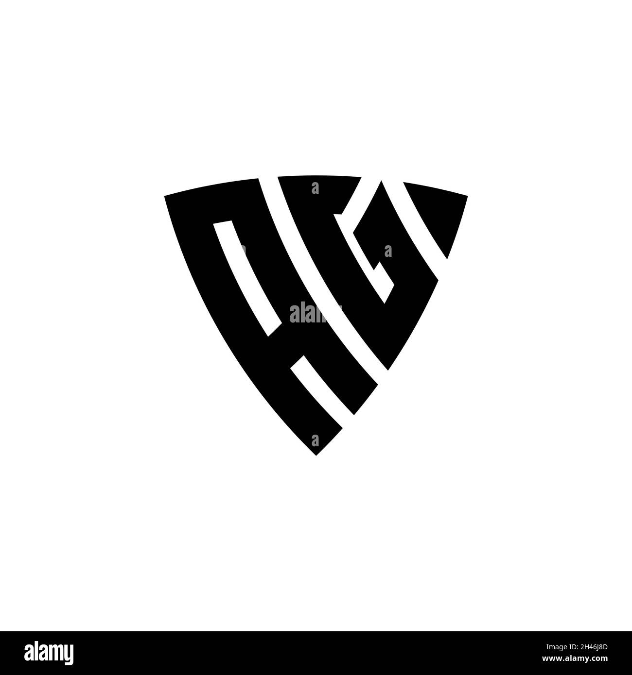 AG Monogram logo letter with triangle shield shape style design ...