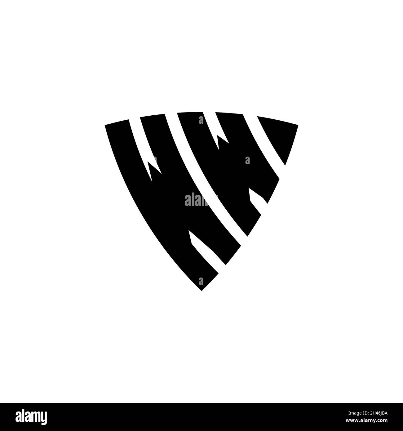 WW Monogram logo letter with triangle shield shape style design ...