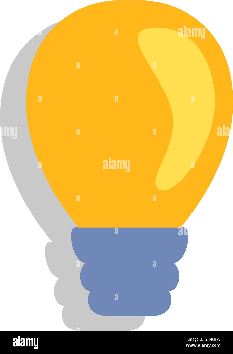 Yellow lightbulb, illustration, vector, on a white background Stock ...