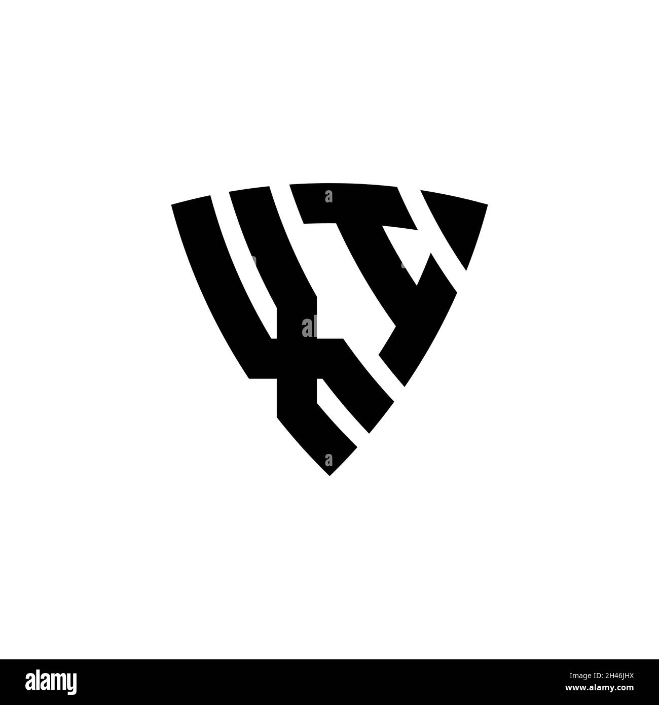 XI Monogram logo letter with triangle shield shape style design isolated on white background ...