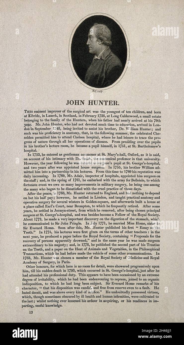 John hunter surgeon hi-res stock photography and images - Alamy