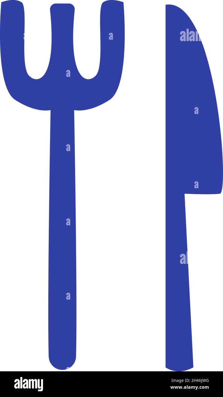 Blue spoon fork on Stock Vector Images - Alamy