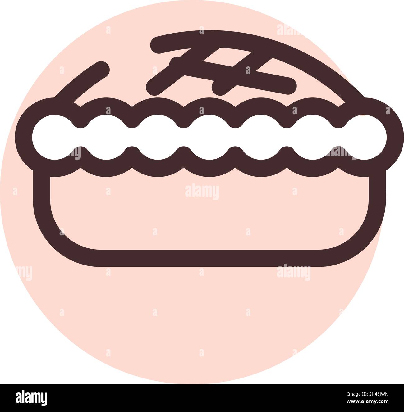 Delicious sweet pie, illustration, vector, on a white background Stock ...