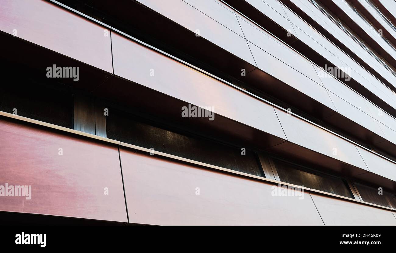 Facade of building with geometric pattern. Modern architecture ...