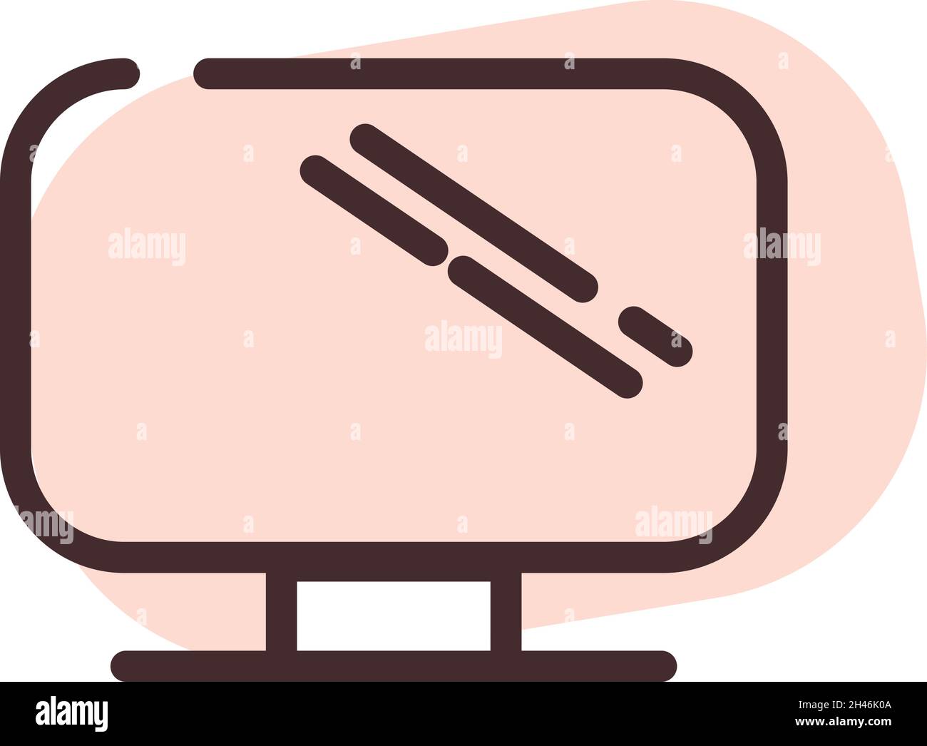 Computer monitor, illustration, vector, on a white background Stock ...
