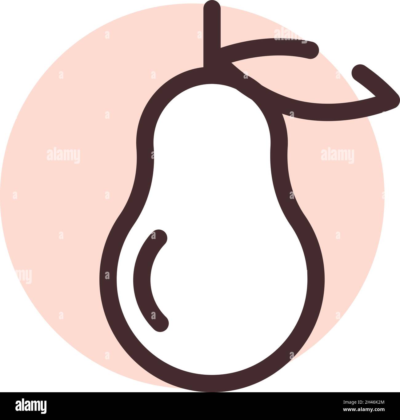 One pear, illustration, vector, on a white background Stock Vector ...