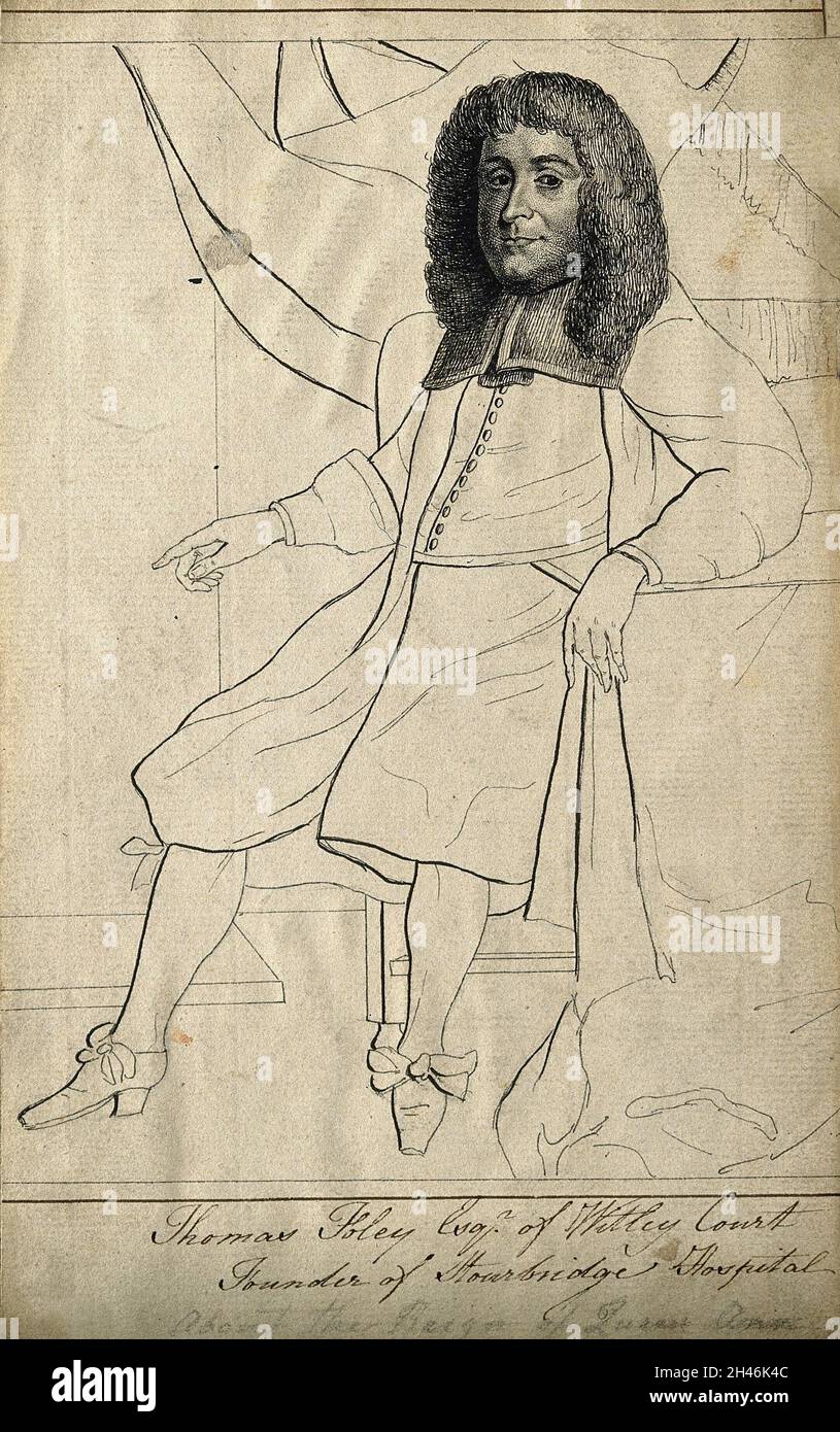 Thomas Foley. Pen drawing after G. Trabute, 1670 Stock Photo - Alamy