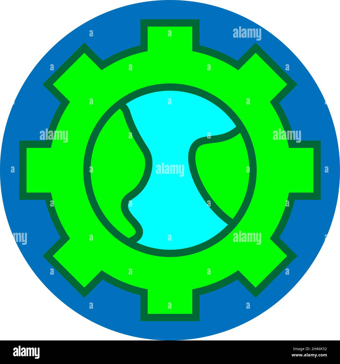 Eco gear icon flat Cut Out Stock Images & Pictures - Alamy