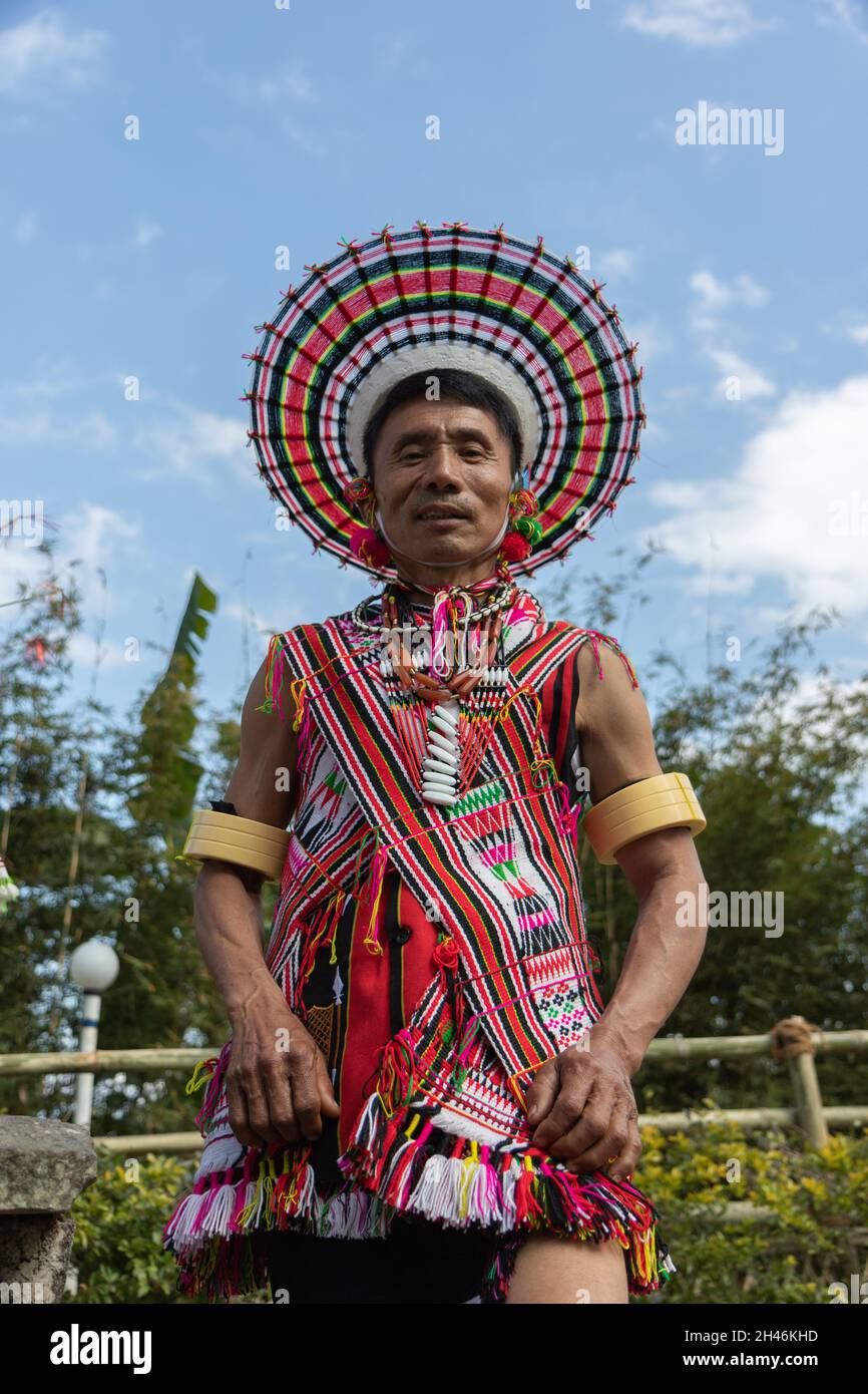 Standing Portrait of a Naga tribes man dressed in traditional attire ...