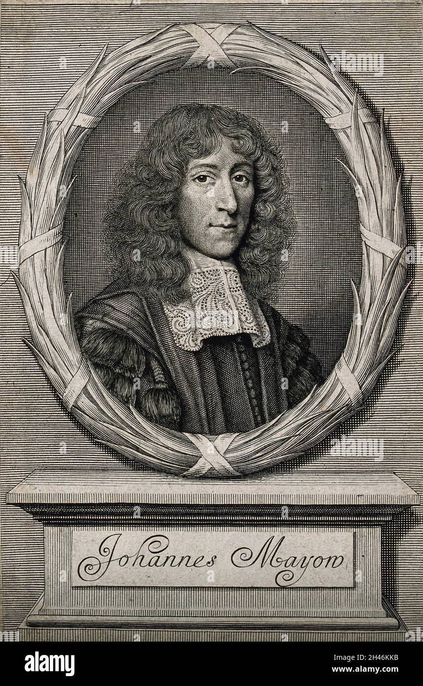John Mayow. Line engraving by or attributed to W. Faithorne, 1674 Stock ...