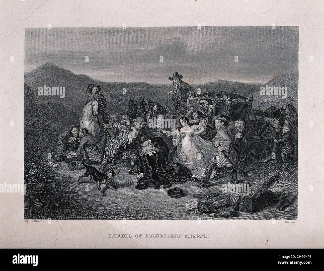 The murder of Archbishop Sharp: he is lying on the ground before his ...
