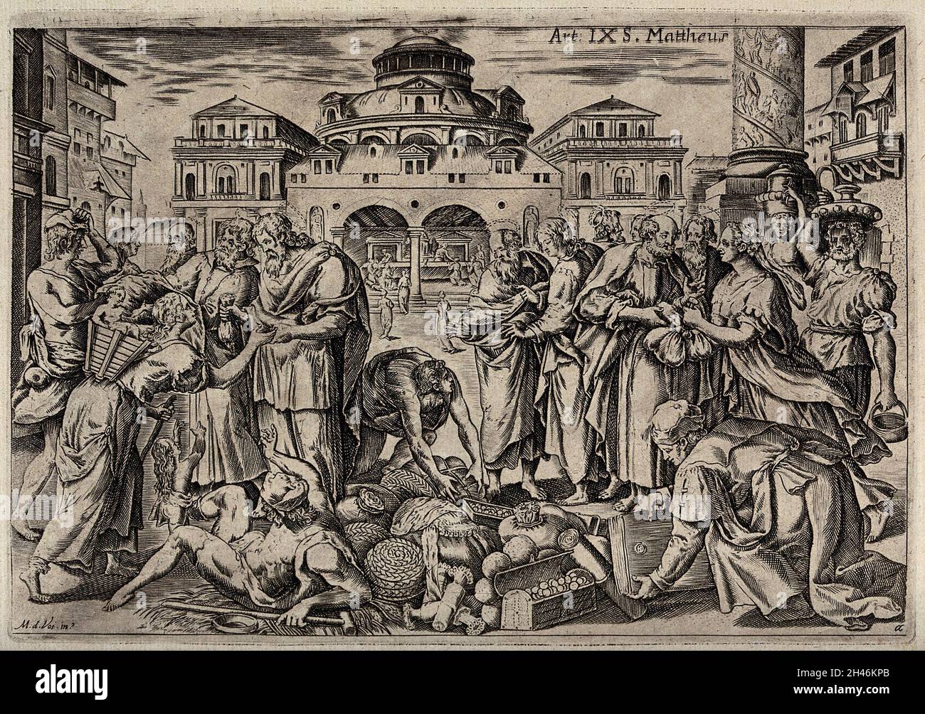 The early Christian community placing all property at the apostles ...