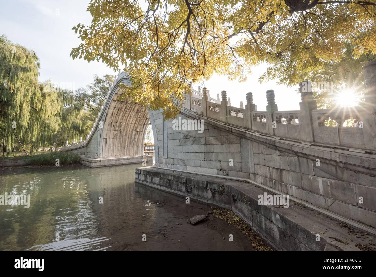 Jade Belt Bridge in autumn in Summer Palace, Beijing Stock Photo - Alamy