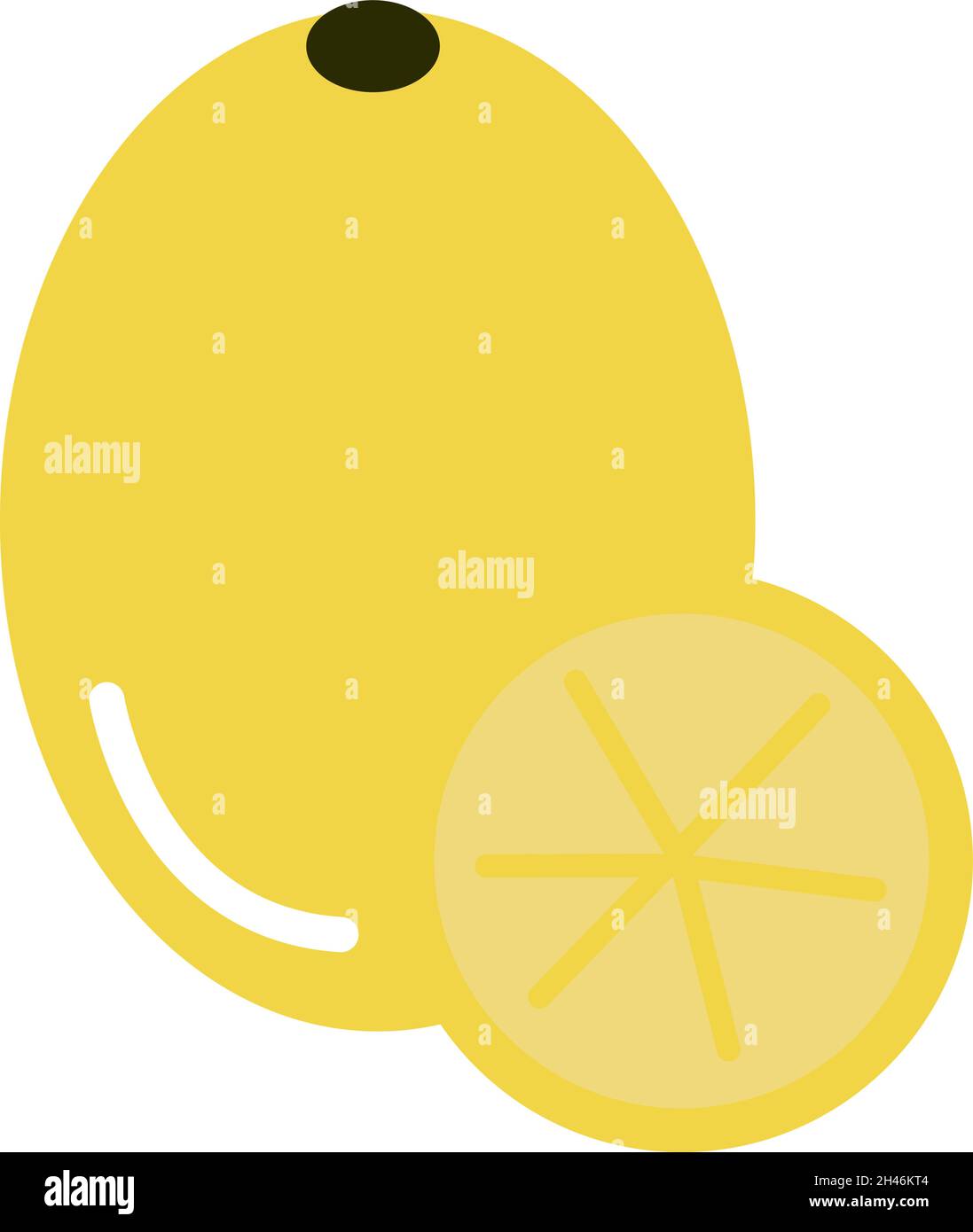 Sour lemon, illustration, vector, on a white background Stock Vector ...