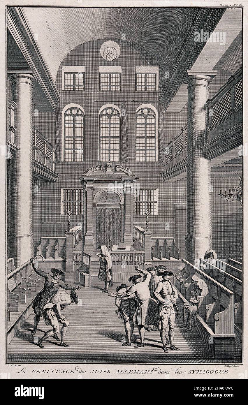 Two Jews in a synagogue are stripped to the waist and flogged with ...