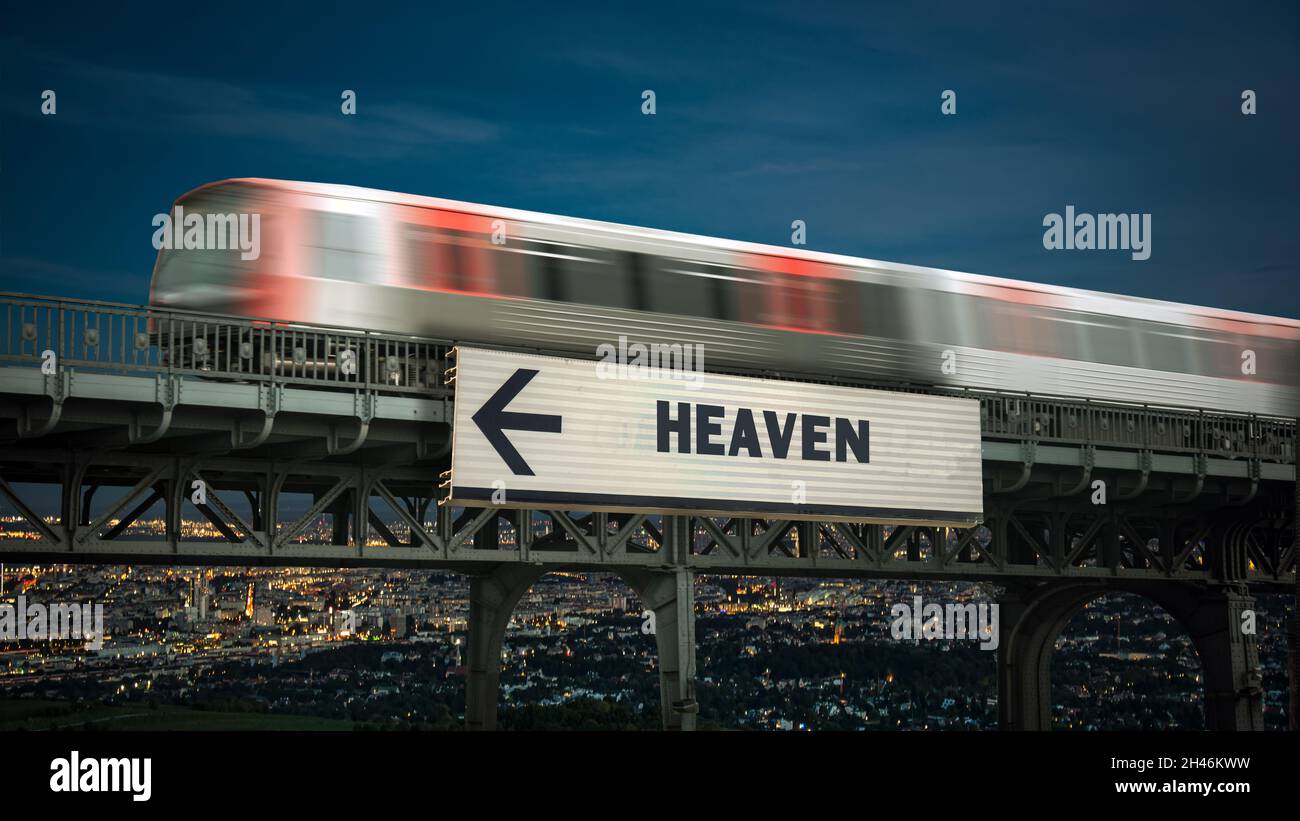 Street Sign the Direction Way to Heaven Stock Photo - Alamy