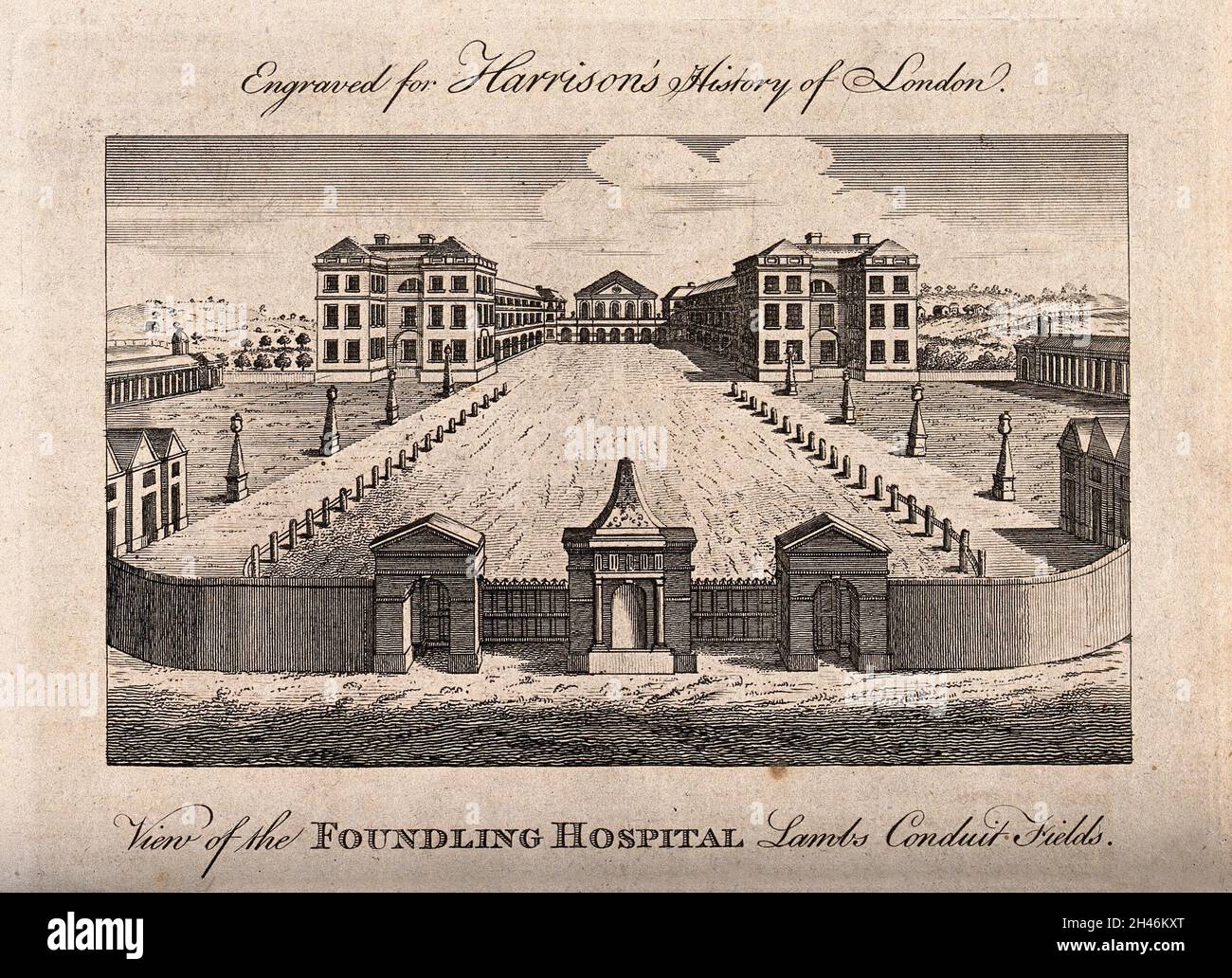 The Foundling Hospital, Holborn, London: a bird's-eye view of the ...